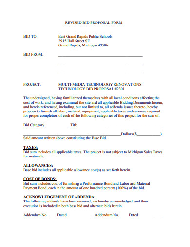 Bid Proposal - 22+ Examples, Format, Pdf | Examples