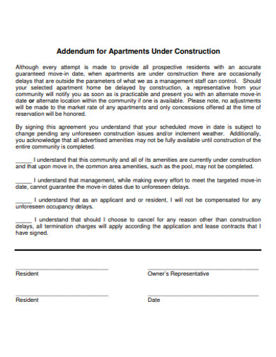 FREE 18 Construction Addendum Examples Templates PDF Examples