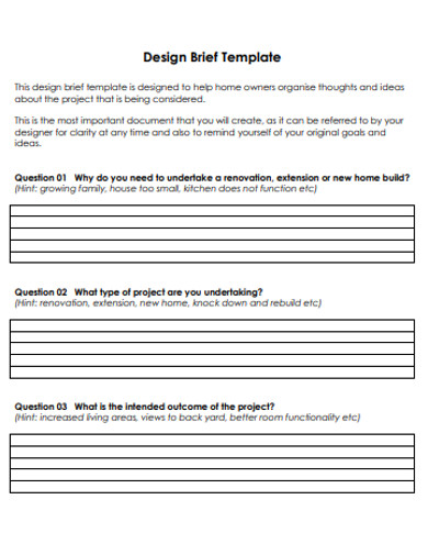 Design Brief Template 25 Examples Format Pdf
