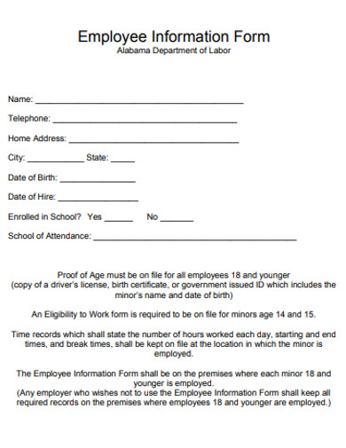 Employee Information Form - 17+ Examples, Format, Pdf | Examples
