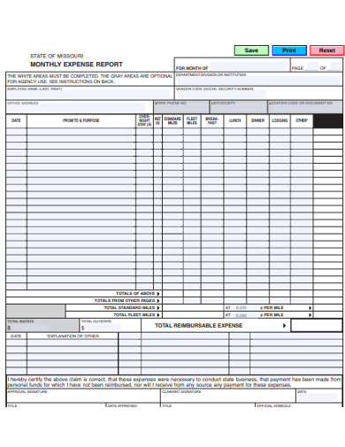 Monthly Expense Report - 11+ Examples, Format, Pdf | Examples