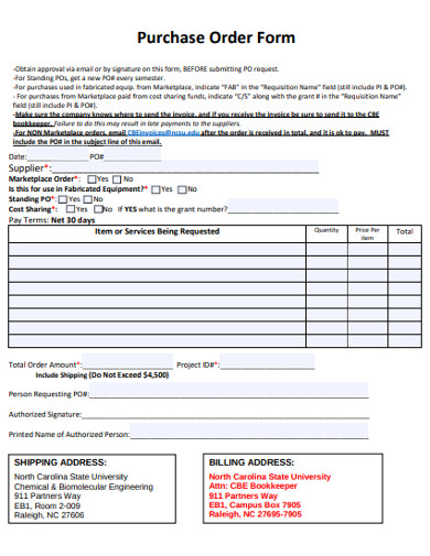 Purchase Order Form - 24+ Examples, Format, Pdf | Examples
