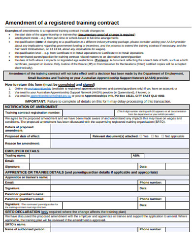 Training Contract - 9+ Examples, Format, How To Make, Pdf
