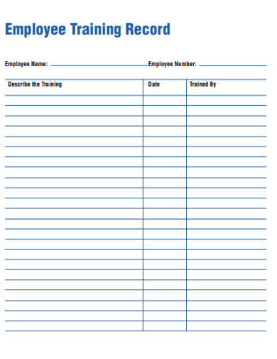 Training Record 17 Examples Format Pdf Examples