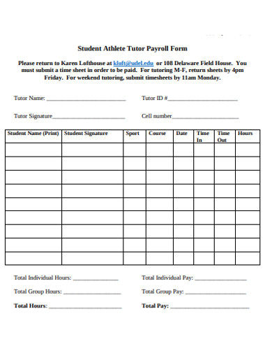 Payroll Form - 18+ Examples, Format, Sample | Examples