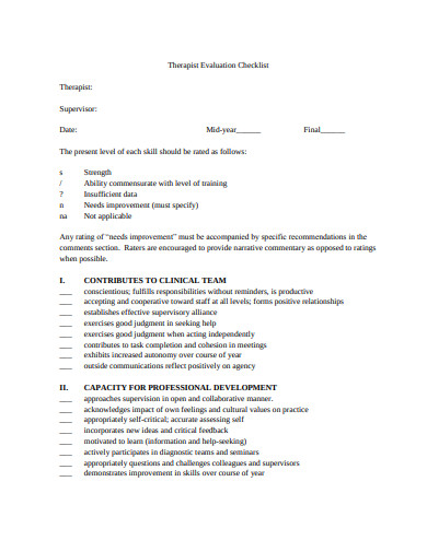 Evaluation Checklist - 18+ Examples, Format, Pdf | Examples