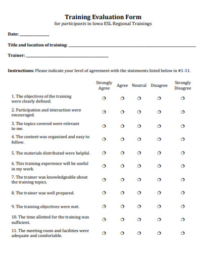 Training Evaluation Examples 19 Templates In PDF Google Docs 