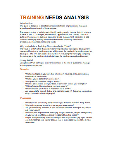 Training Needs Analysis 7 Examples Format Pdf Examples