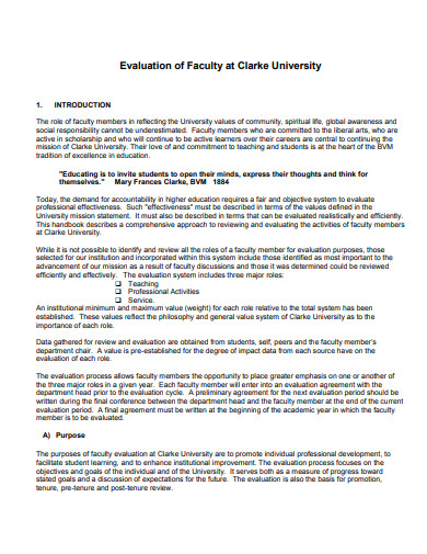 Faculty Evaluation - 18+ Examples, Format, Pdf | Examples