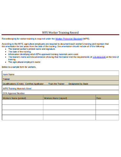 Training Record - 17+ Examples, Format, Pdf | Examples