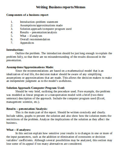 Business Report Sample Simple Report Format Example Master Of 