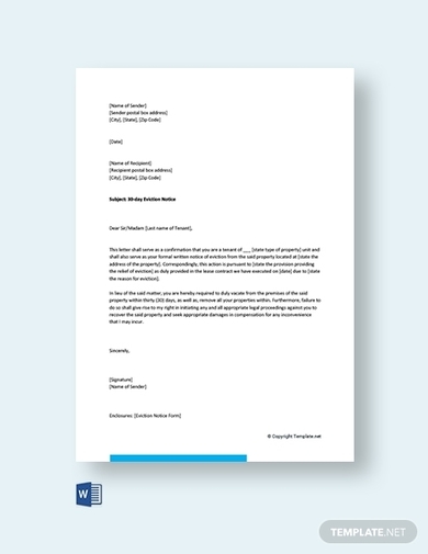 Tenant Eviction Letter 10 Examples Format Sample Examples
