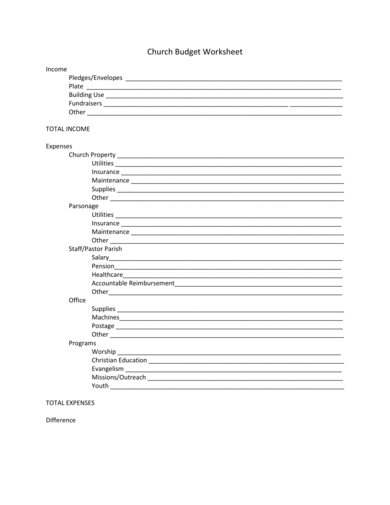 FREE 10 Church Budget Worksheet Examples Templates Download 