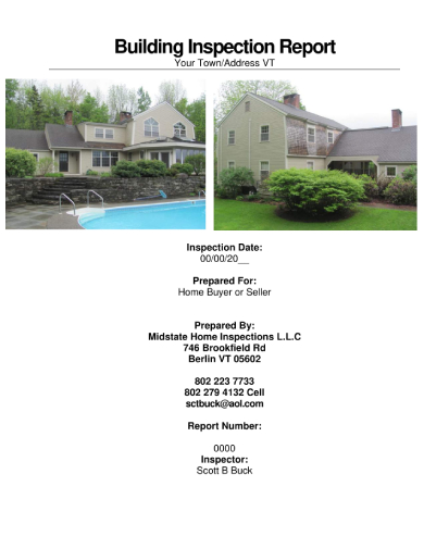 Building Inspection Report - 10+ Examples, Format, Pdf | Examples