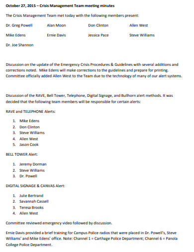 Management Meeting Minutes - 25+ Examples, Format, Pdf | Examples