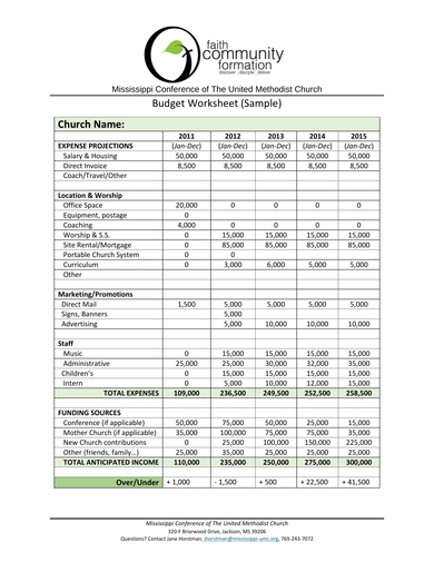 FREE 10 Church Budget Worksheet Examples Templates Download 