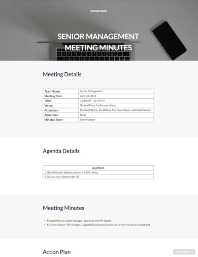 Management Meeting Minutes - 25+ Examples, Format, Pdf | Examples
