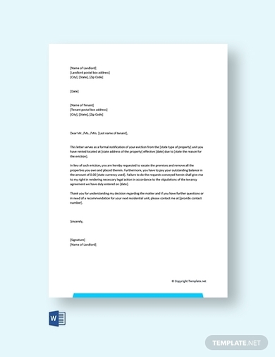 Best Tenant Eviction Letter Examples 10 Templates Download Now MS Word PDF Examples