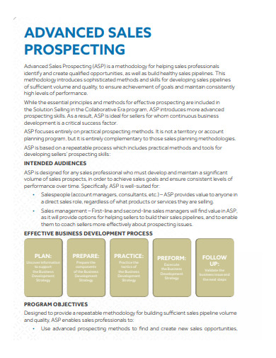 Sales Prospecting 6 Examples Format Pdf Examples