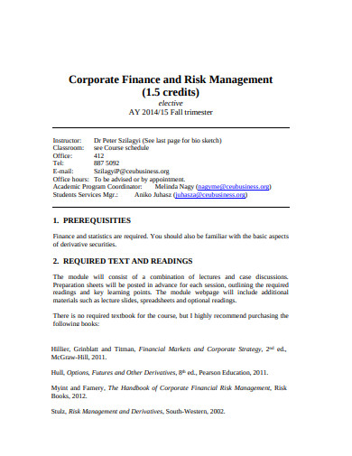 Corporate Financial Management - 9+ Examples, Format, Pdf
