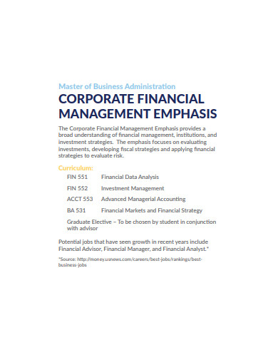 Corporate Financial Management - 9+ Examples, Format, Pdf