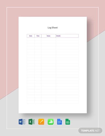 Log Sheet - 19+ Examples, Format, Pdf | Examples