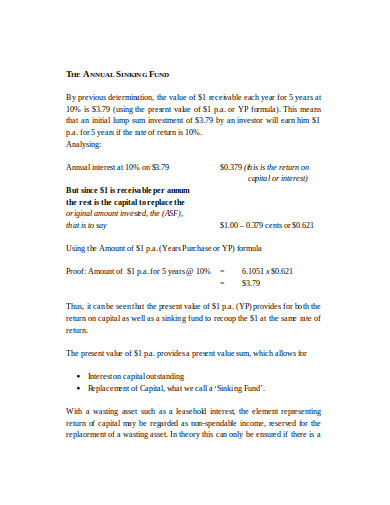 Sinking Funds - 10+ Examples, Format, Pdf