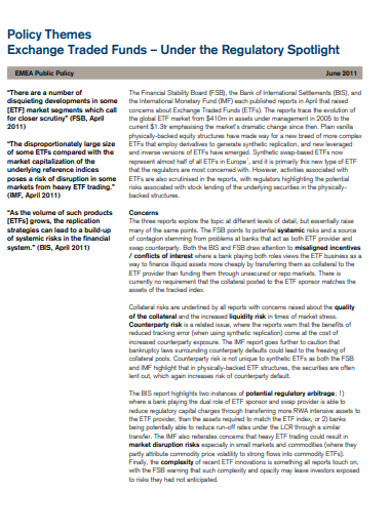 Exchange Traded Fund - 10+ Examples, Format, PDF