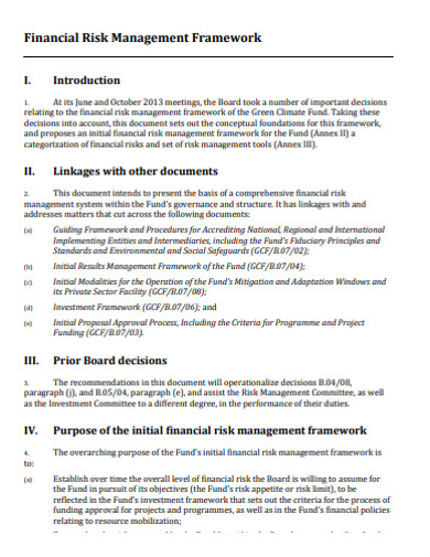 Financial Risk Management - 9+ Examples, Format, Benefits, Pdf