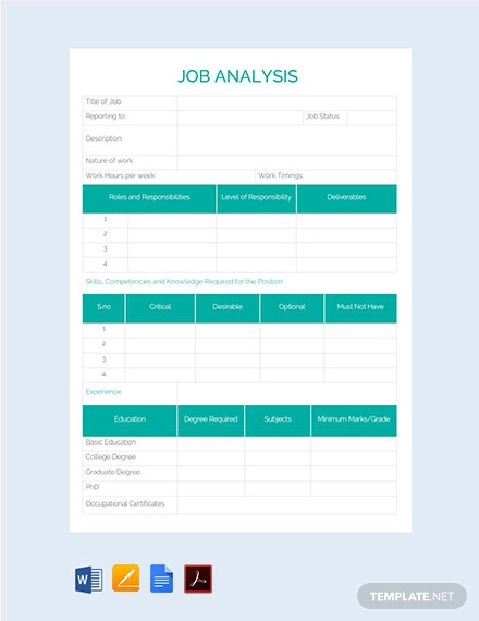 Job Analysis - 22+ Examples, Format, Pdf | Examples