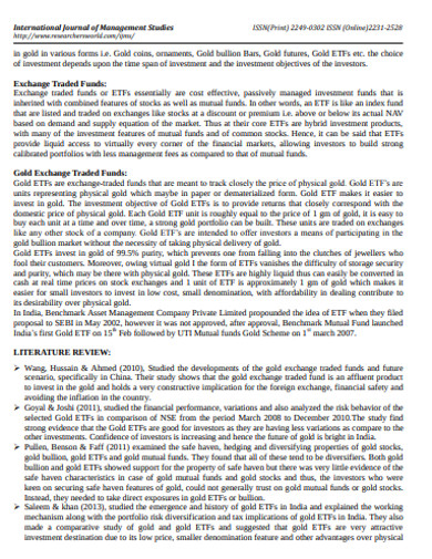 Exchange Traded Fund - 10+ Examples, Format, PDF
