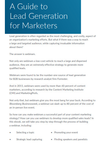 Lead Generation Marketing - 7+ Examples, Format, PDF
