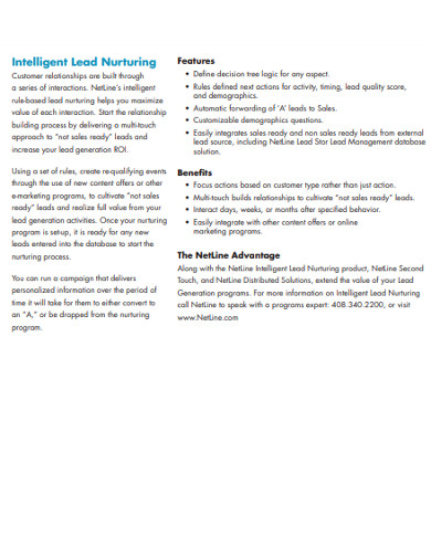 Lead Nurturing - 9+ Examples, Format, PDF