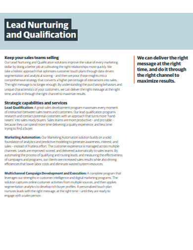 Lead Nurturing - 9+ Examples, Format, PDF