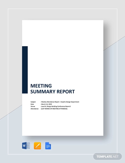 Meeting Summary - Examples, Format, Pdf | Examples