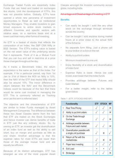 Exchange Traded Fund - 10+ Examples, Format, PDF