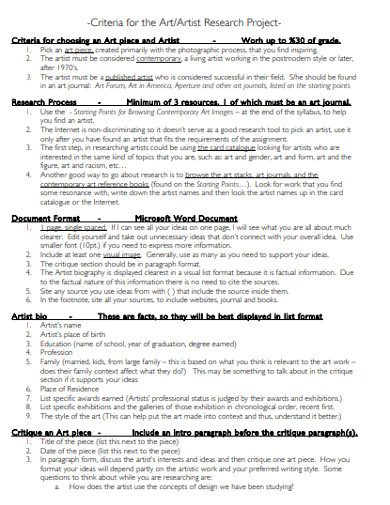 Artist Research 10 Examples Format Pdf Examples