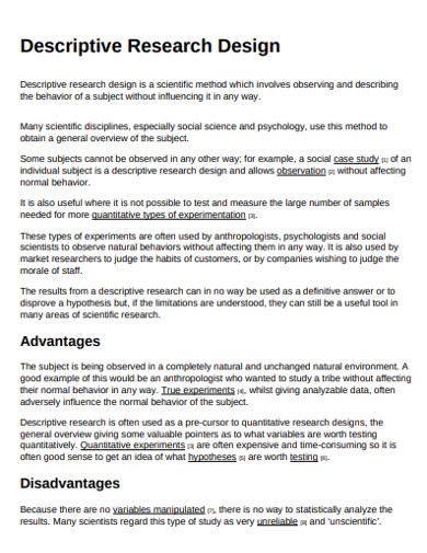 Descriptive Research Examples