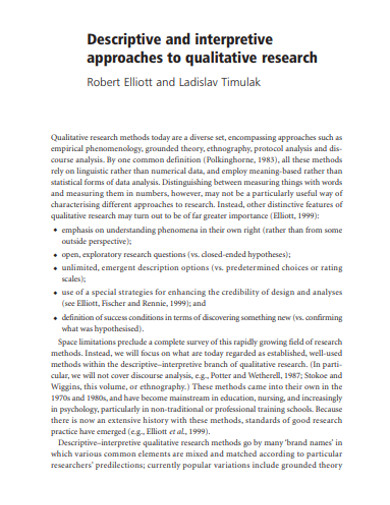 Descriptive Research Examples 11 In PDF DOC Examples