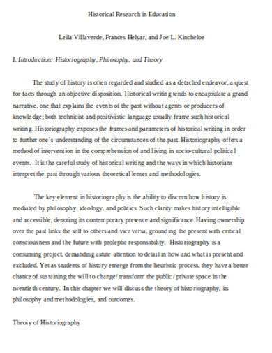 Historical Research Examples - 10+ in PDF | DOC | Examples