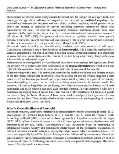 Historical Research Examples - 10+ in PDF | DOC | Examples