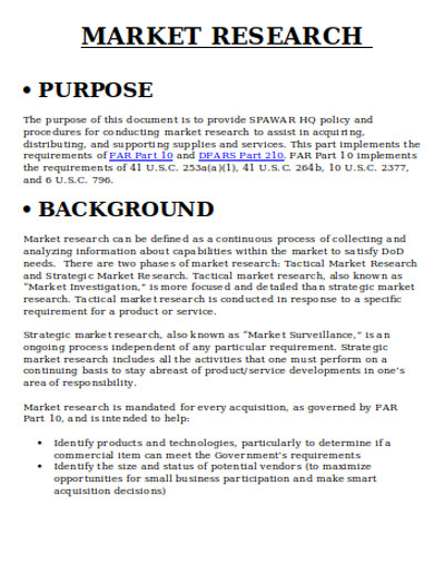 Market Research Examples 19 In MS Word Pages Google Docs PDF Examples