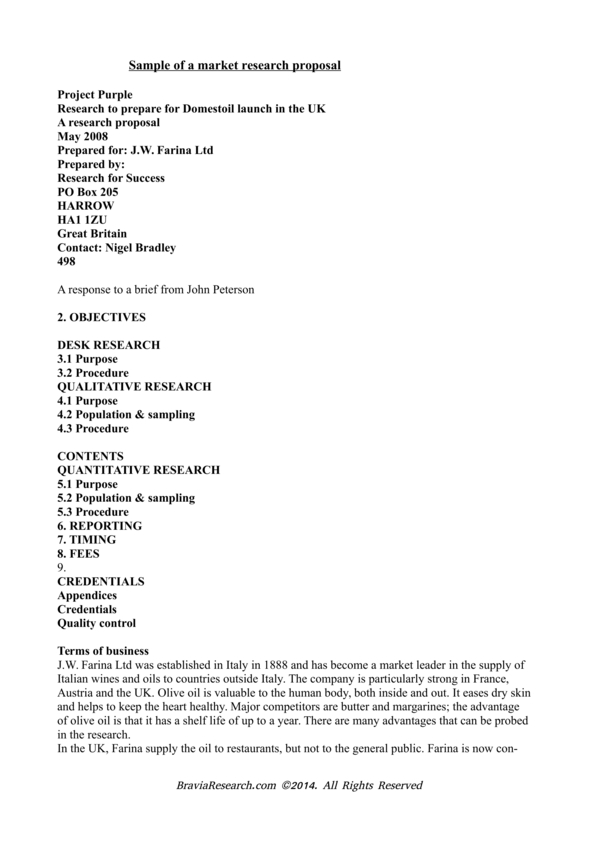 Marketing Research Proposal - 10+ Examples, Format, Pdf | Examples