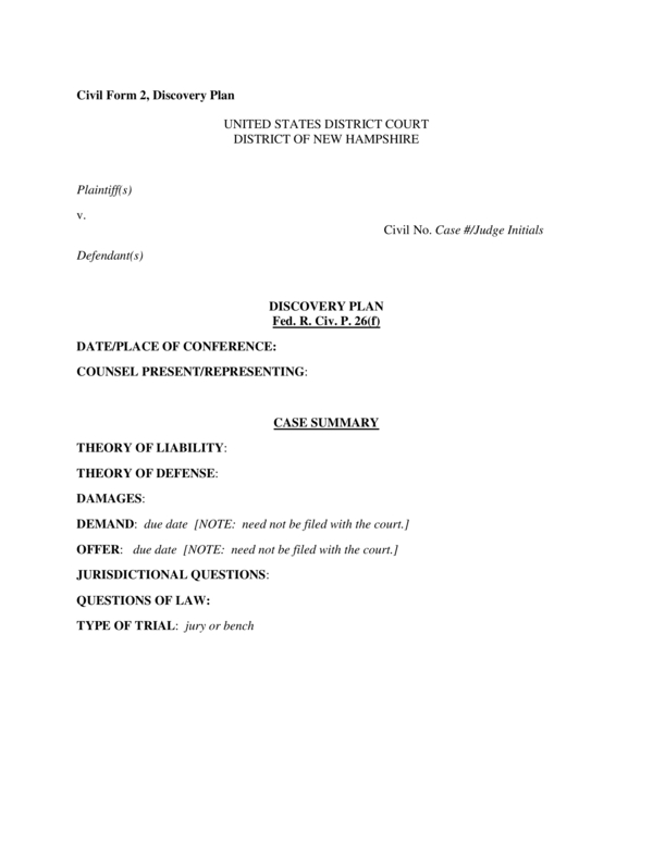 Discovery Plan Examples - 10+ Templates in PDF, DOCX | Examples