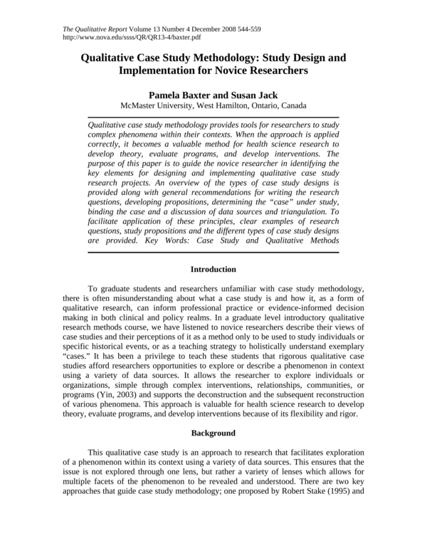 Case Study Research Methodology Example