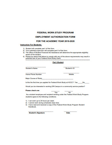11+ Employment Authorization Form Examples in PDF | MS Word | Examples