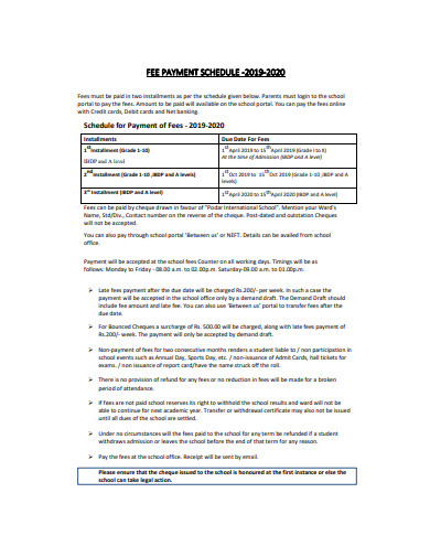 Payment Schedule - 18+ Examples, Format, Pdf | Examples