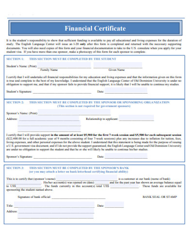 Financial Certificate - 12+ Examples, Format, How To Create, Pdf