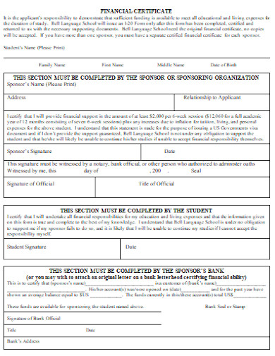 Financial Certificate - 12+ Examples, Format, How To Create, Pdf