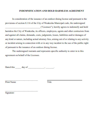 Hold Harmless Form - 10+ Examples, Format, Sample | Examples